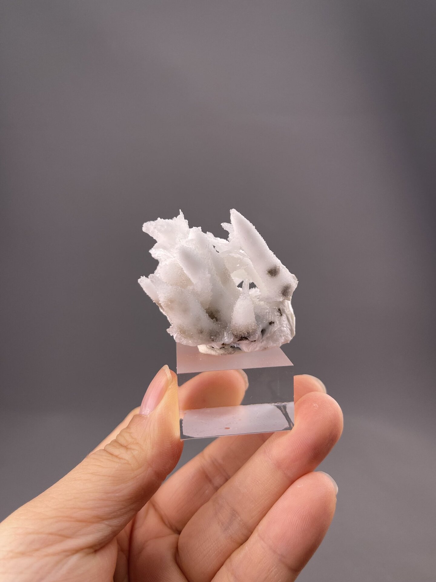 White Aragonite Crystal Cluster, Guizhou, China · MyMineralBox